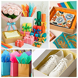 150Sheets Wrapping Tissue Paper, Tissue Paper Gift Wrap Colors of Rainbow Gift Tissue Paper for Gift Bags, 30 Colors