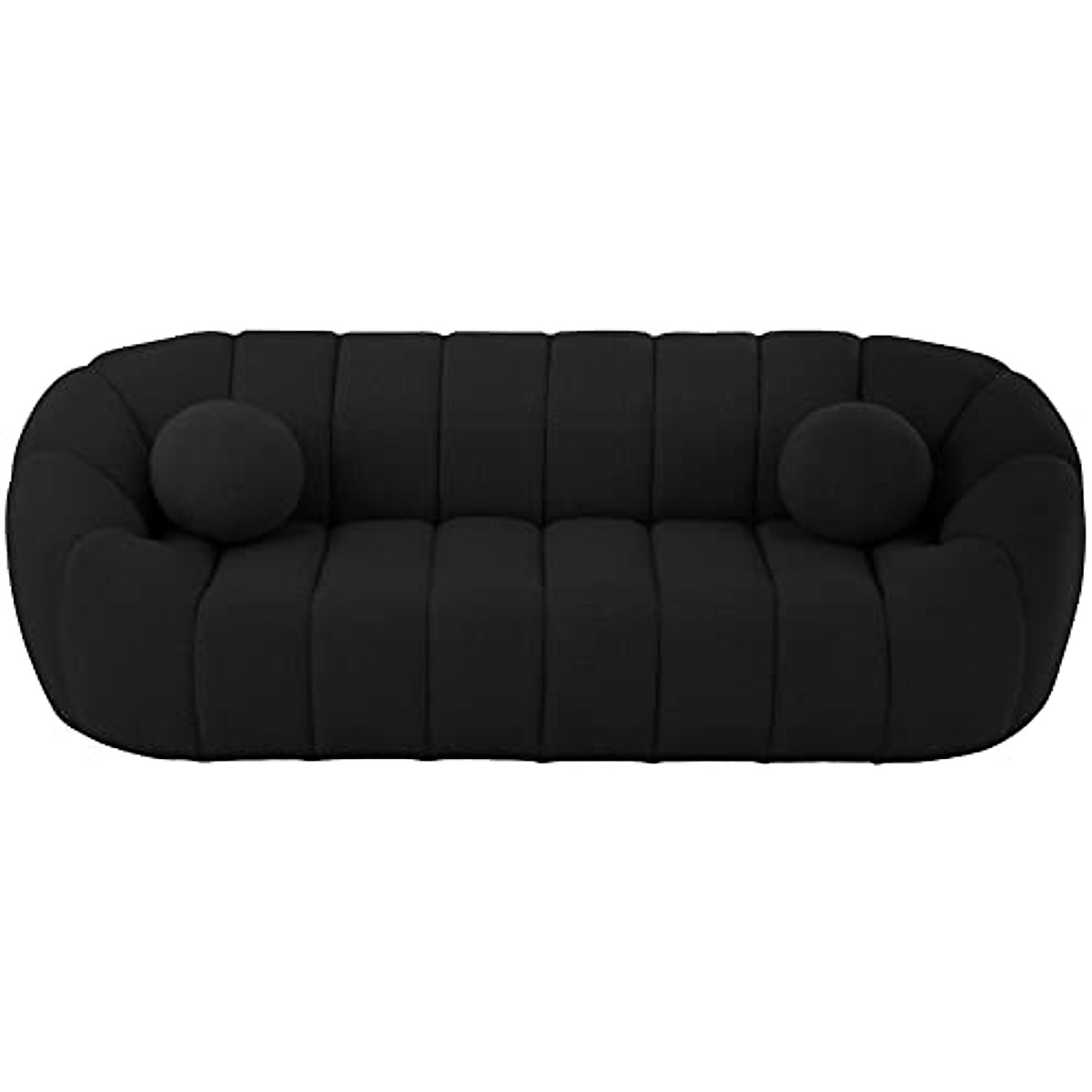 Meridian Furniture 644Black-S Elijah Collection Modern | Contemporary Boucle Fabric Upholstered Sofa, Black, 93.5" W x 34" D x 31" H