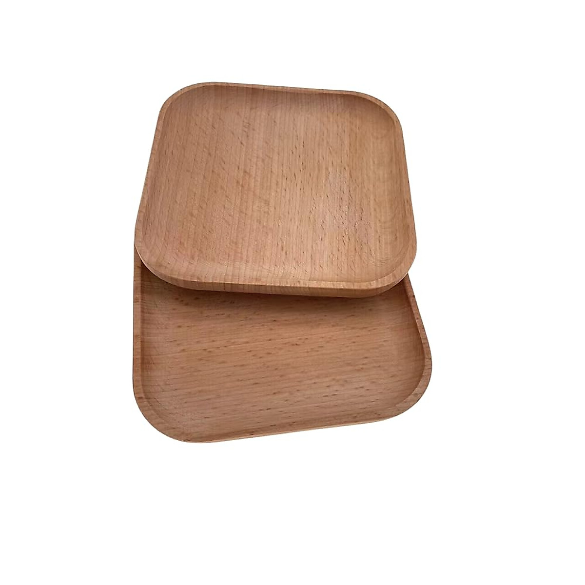 Set of 2 Square Decorative Tray 5''X5'' Tableware Serving Tray for Cake Coffee Tea Jewellery Key Coin Storage Natural Wood Dessert Tray, Wooden Cheese Plate