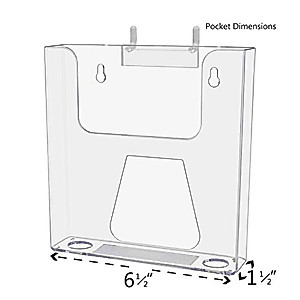 Marketing Holders 6 1/2" W Brochure Holder Peg Board Mount Pamphlet Value Pack of 24 Display Catalog Booklet Maps Literature Printed Material Menu