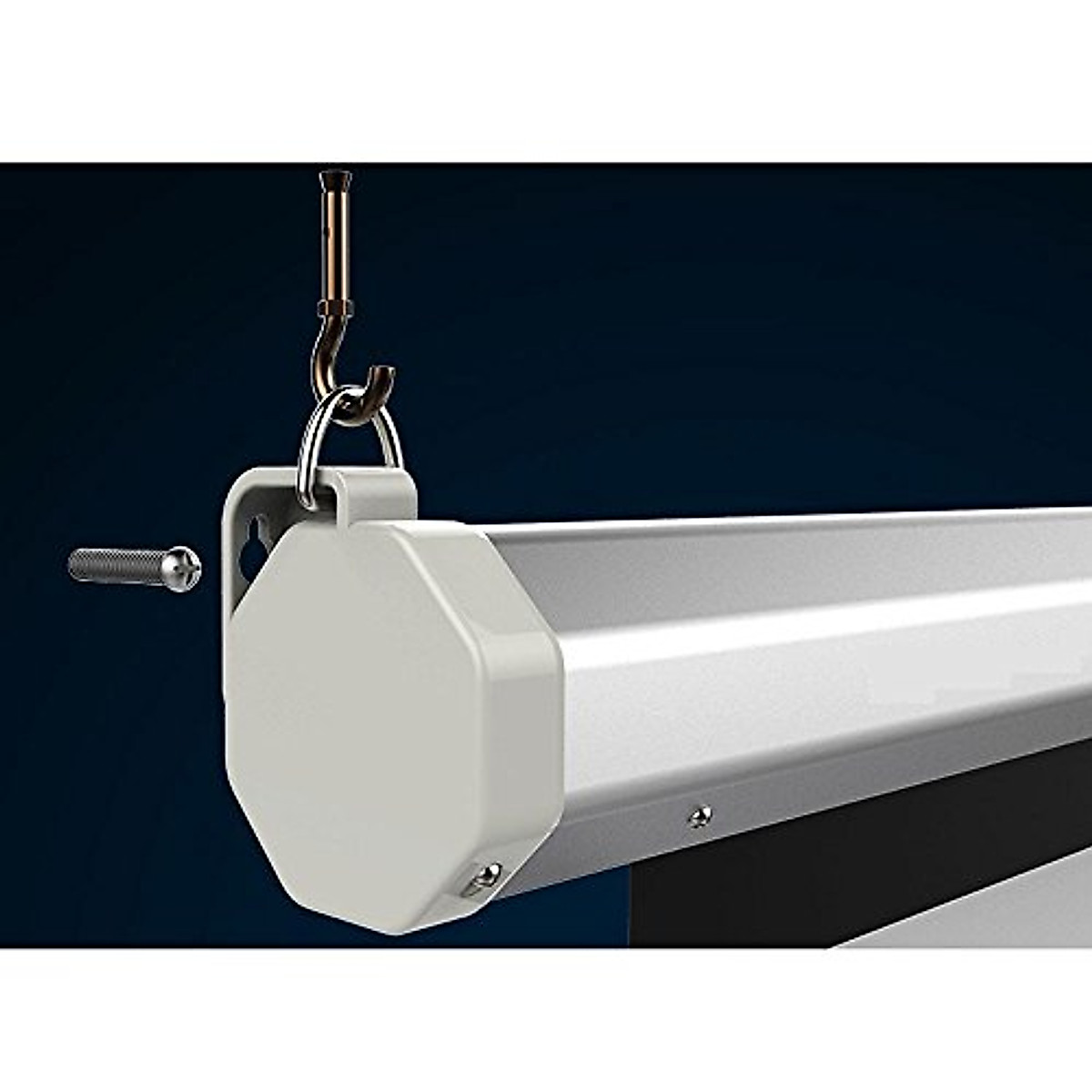 Outdoor Projector Screen Manual Pull Down,4K HD Projection Movies Screen for Indoor Outdoor Home Theater Office Movies Backyard Cinema Travel,2 x Screw Hooks Include (84 inch,16:9)