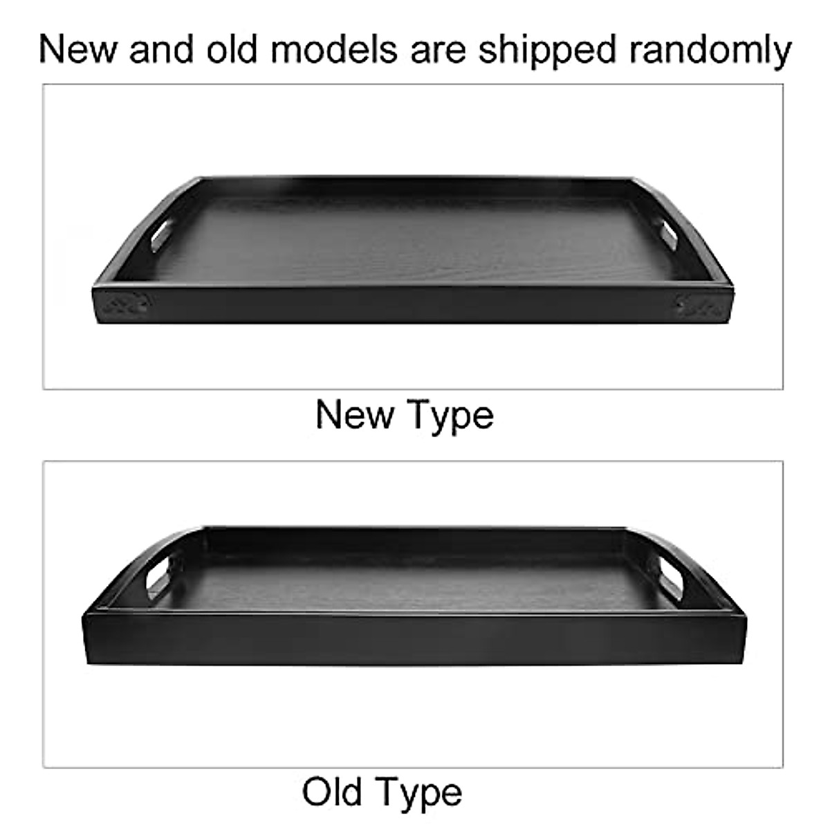 Ikunde Large Wood Serving Tea Water Drinks Tray Wooden Breakfast Tea Serving Tray with Handle #3