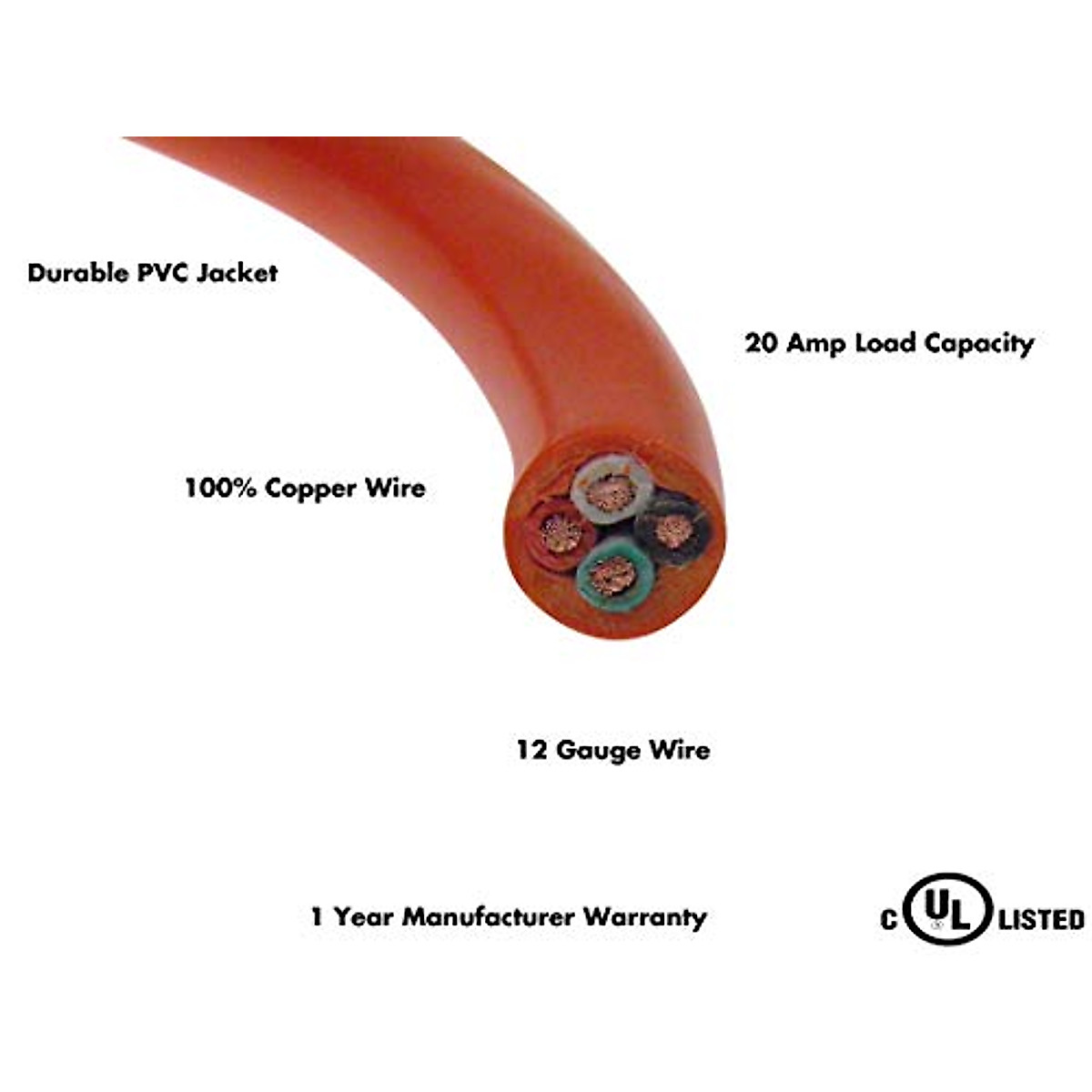 MPI Tools Nema L14-20P to L14-30R Generator Power Cord Pigtail Adapter 4 Wire 12 Gauge 125/250v 18 Inches Long