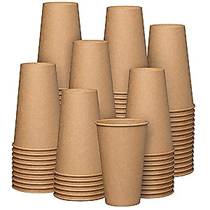 Comfy Package [200 Count - 16 oz.] Kraft Paper Hot Coffee Cups- Unbleached