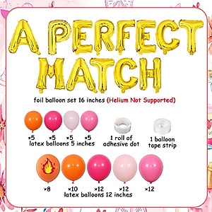 Balterever She Found Her Perfect Match Bachelorette Decoration for Women Match Made in Heaven Bachelorette Balloon Garland Kit with Perfect Match Banner for Bridal Shower Engagement