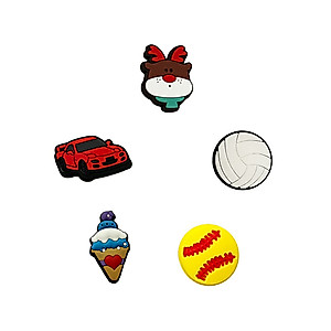 TANSWEET 30,50,100,125 pcs PVC Random Different Shape Shoe Charms for Shoe Decoration