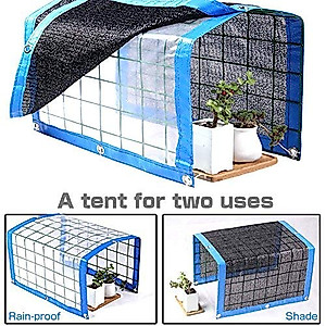 WINGOFFLY Foldable Plant Canopy with Shade Cloth and Rainproof Cover 75% Sunblock Balcony Sun Shade Net for Succulents Flowers, 16.5"x11.8"x11.8"