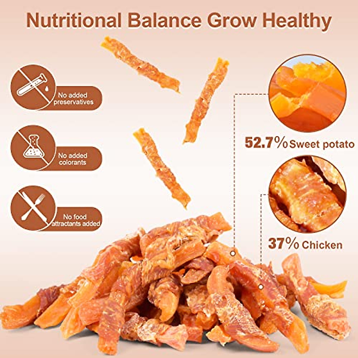 Pawant Dog Treats Chicken Wrapped Sweet Potato Dog Treats, Puppy Training Snacks, Rawhide Free Treats 1lb/454g