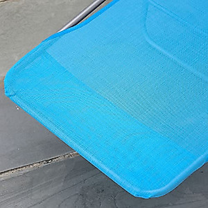 Outsunny Folding Chaise Lounge Pool Chairs, Outdoor Sun Tanning Chairs with Pillow, Reclining Back, Steel Frame & Breathable Mesh for Beach, Yard, Patio, Blue