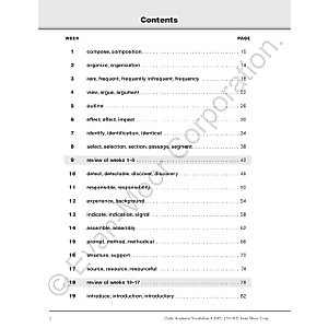 Daily Academic Vocabulary, Grade 4