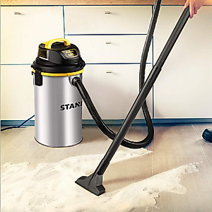 Stanley Wet/Dry Hanging Vacuum, 4.5 Gallon, 4 Horsepower, Stainless Steel Tank