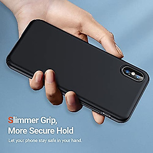 TORRAS Slim Fit iPhone Xs/X Case, Ultra-Thin Matte Hard Cover, Lightweight & Protective, 5.8 inch, Chimney Black