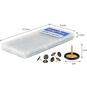 HongyiTime 400 PCS Push Pins,Thumb Tacks, Wall Tacks, Tacks, Push Pin,Thumbtack, Flat Push Pins, Thumbtacks Flat, Push Pins for Cork Board, Push Pins for Wall, Board Pins,Tacks and Push Pins (Black)