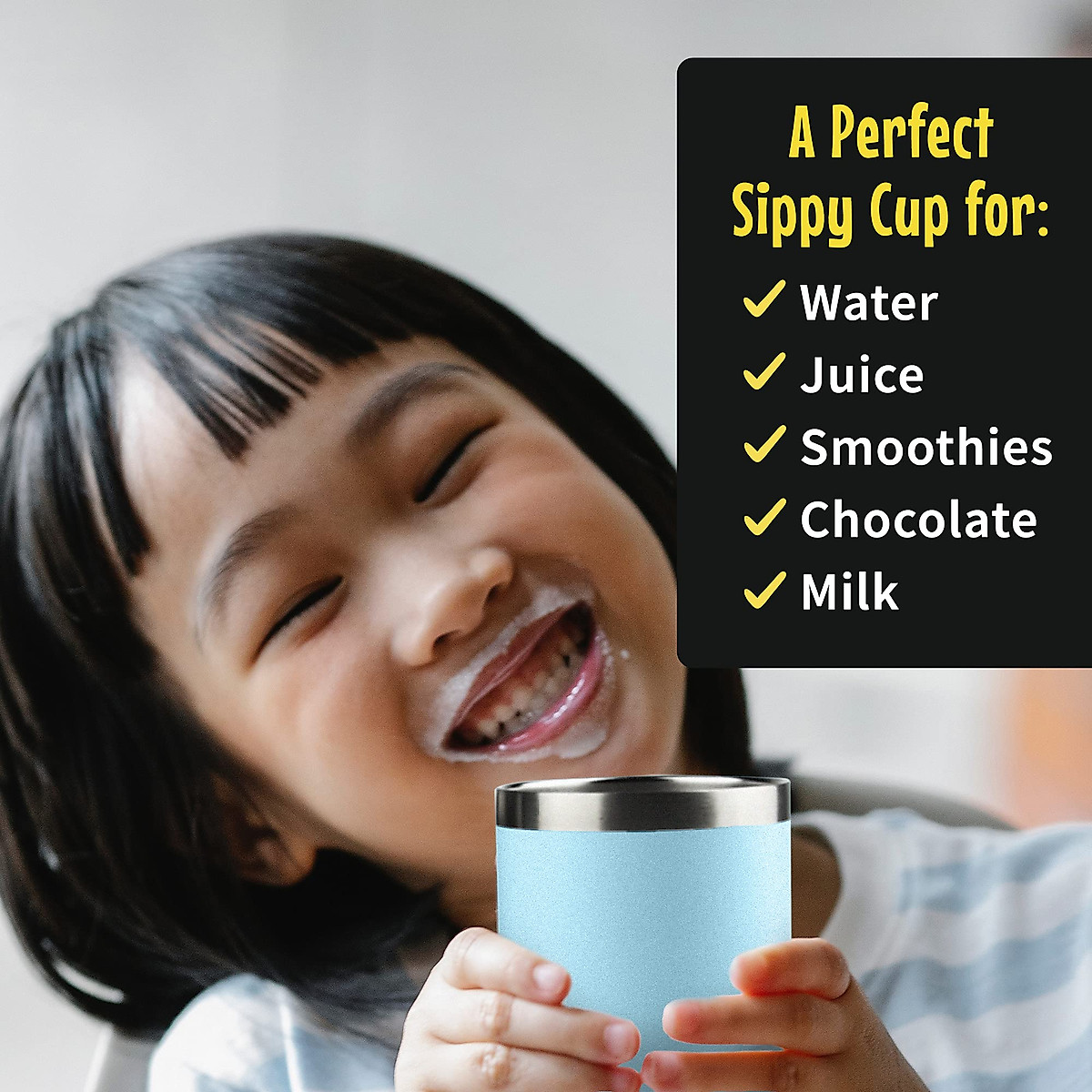 K KICHUZL 2 Pack 12 OZ, Toddler Cups, BPA FreeStainless Steel Smoothie Cup For Kids, Insulated Tumbler with Leak Proof Lid And Silicone Straw,Dishwasher Safe,Easy Cleaning