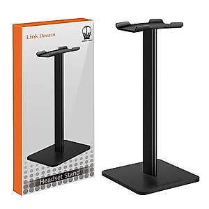 Link Dream Headphone Stand Headset Holder Gaming Headset Holder with Aluminum Supporting Bar Flexible Headrest Anti-Slip Earphone Stand for All Headphones