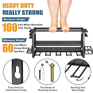 Kayfia Power Tool Organizer Wall Mounted 3 Layer Heavy Duty 160 Lbs Limit Tool Organizers and Storage Separate Drill Holder Utility Racks with Screwdriver/Plier/Hammer/Bit Holder for Garage Workshop
