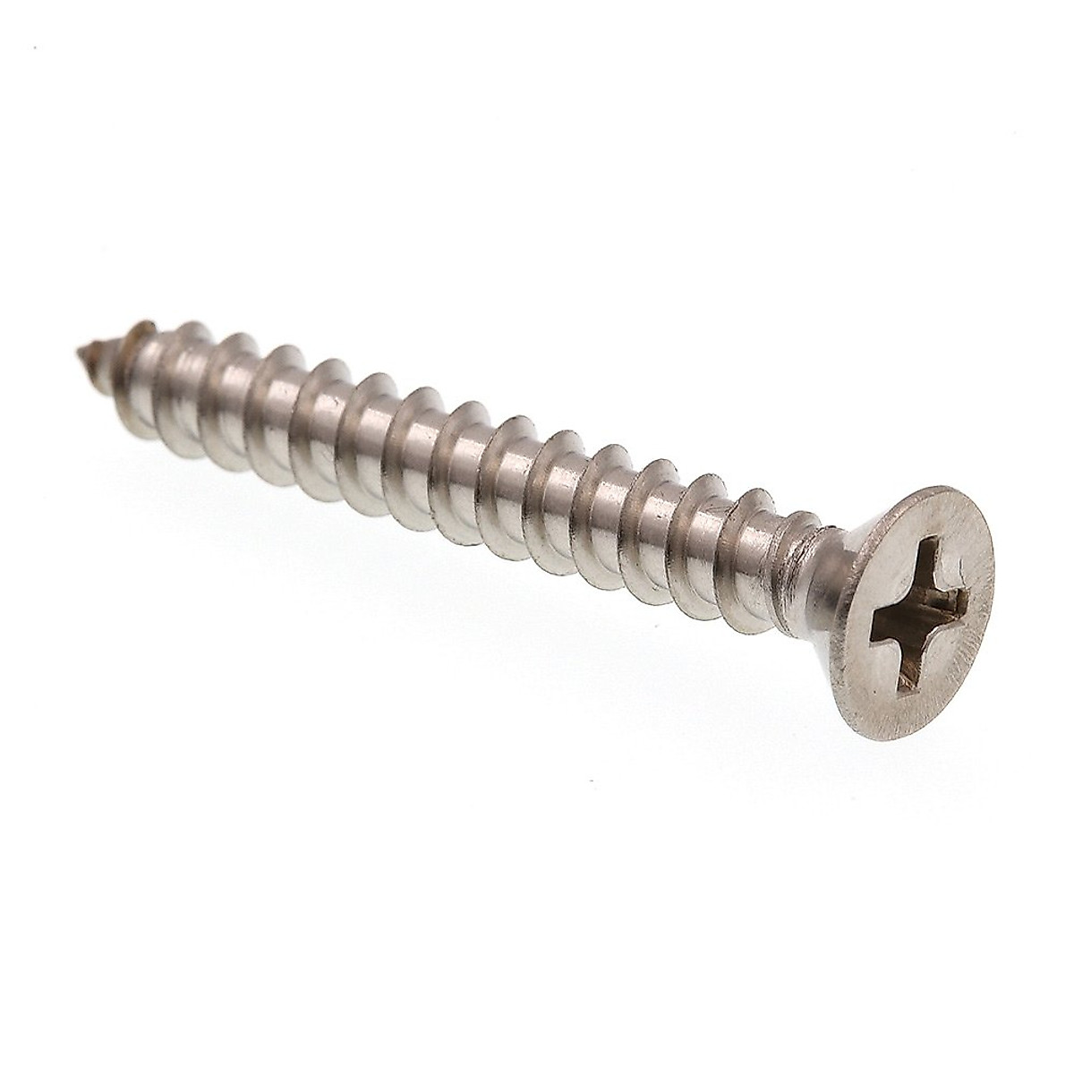 Prime-Line 9016681 Sheet Metal Screw, Self-Tapping, Flat Head Phillips, #8 X 1-1/4 in, Grade 18-8 Stainless Steel, Pack of 100