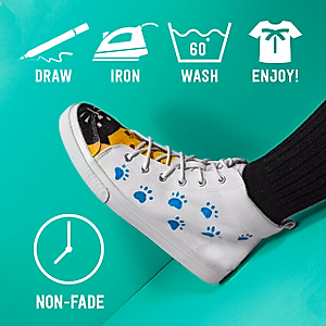 Stationery Island Fabric Markers 24 Colors Textile Permanent Marker Pen No Bleed Paint for Adults Kids Clothes Laundry T-Shirt, Shoes Handbags Graduation Signatures - Dual Felt Tip Nibs 1mm & 2mm