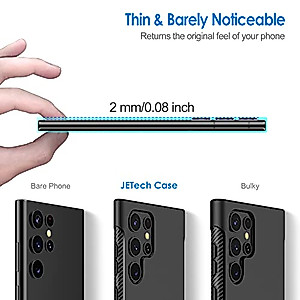 JETech Slim Fit Case for Samsung Galaxy S22 Ultra 5G 6.8-Inch, Thin Phone Cover with Shock-Absorption and Carbon Fiber Design (Black)