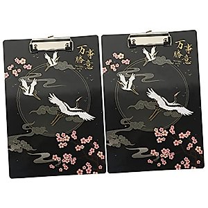 2pcs Acrylic Sheet Acrylic Clipboard Pencil Sketch Clipboard Metal Clip Hardboard Office Supply Exam Paper Clips Folder Black Multifunction Plate Clamp Office Accessories
