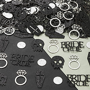 Fangleland 200pcs Bride Or Die Confetti Bachelorette Party Decorations for Women Girls, Rip Theme Bridal Shower Engagement Wedding Party Supplies Glitter Paper Confetti Decor