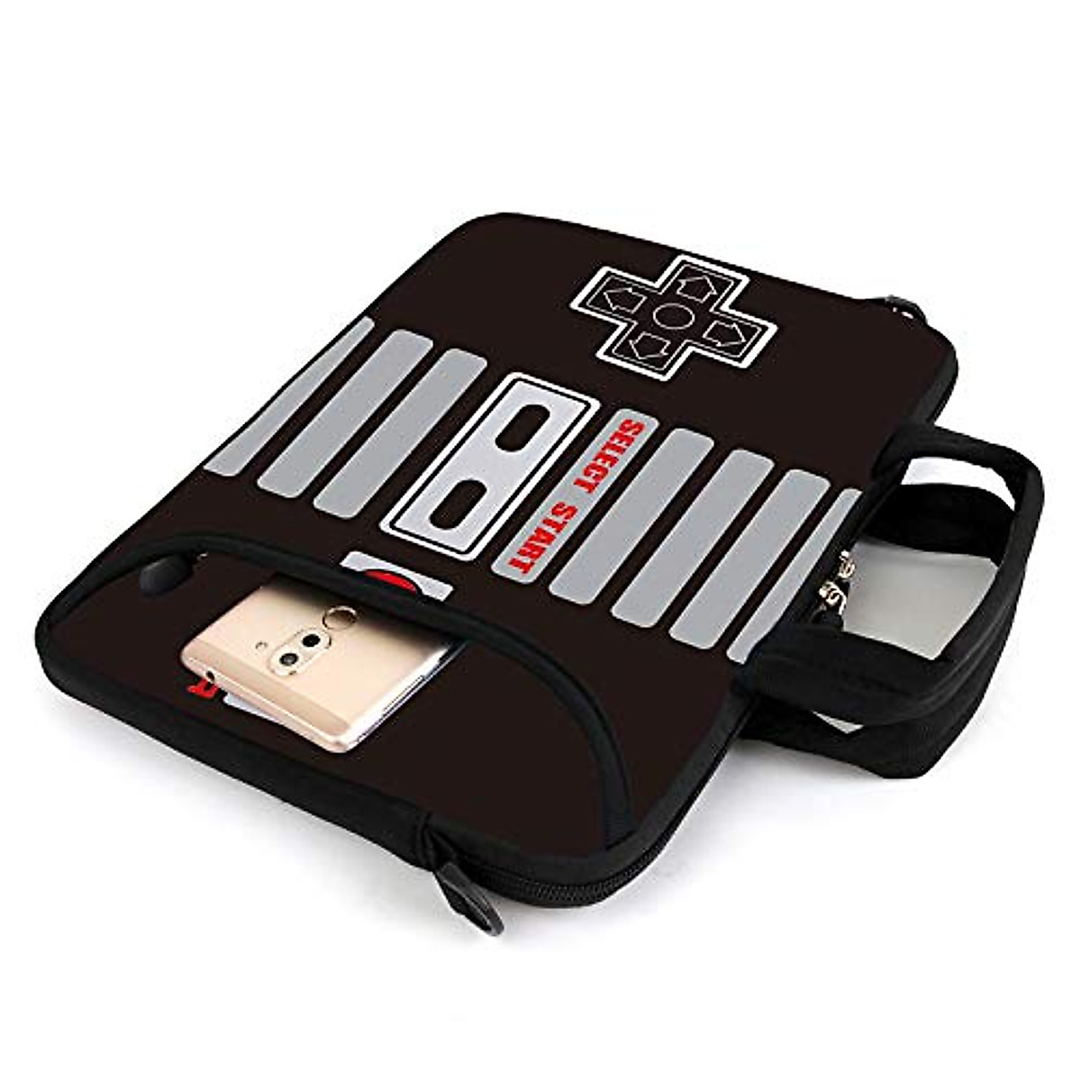 AMARY 14" 15" 15.4" 15.6" laptop sleeve chromebook case adjustable shoulder strap with handle accessory pocket for men women (Games)