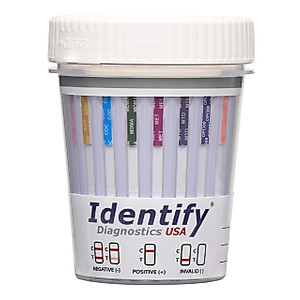 Identify Diagnostics USA Drug Screen Test - 25 Pack - Made In USA 12 Panel CLIA Waived Instant Urine Drug Test Kit for AMP,BAR,BUP,BZO,COC,MDMA,MET,MTD,OPI/MOP,OXY,PCP,THC
