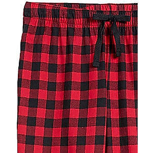 Amazon Essentials Women's Flannel Pajama Sleep Pant, Red Buffalo Check, Small