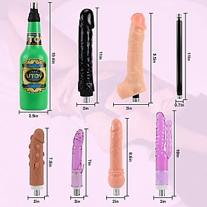 JESSKYLOVE Adjustable Sex Machine, Adult Sex Toys with 8 Attachments 3XLR Connector Automatic Machines for Women