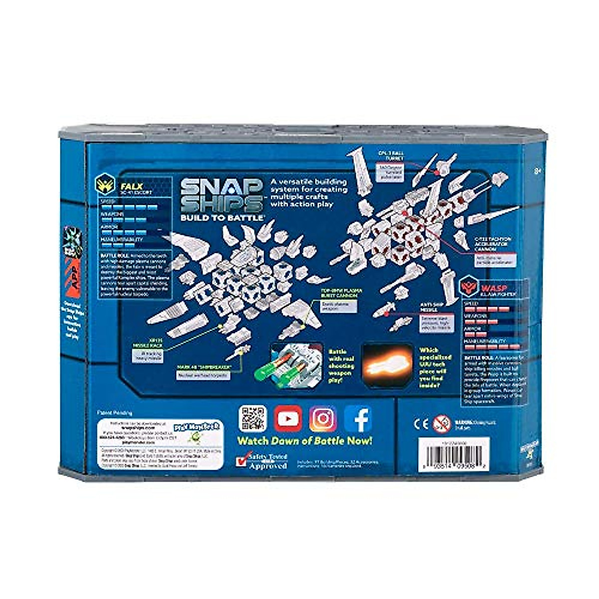 Snap Ships Wasp/Falx Battle Model Set - Construction Toy for Custom Building and Battle Play - Ages 8+