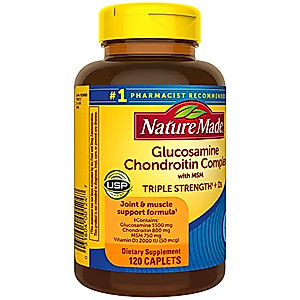 Nature Made Glucosamine Chondroitin Complex with MSM, Dietary Supplement for Joint Support, 120 Caplets, 60 Day Supply