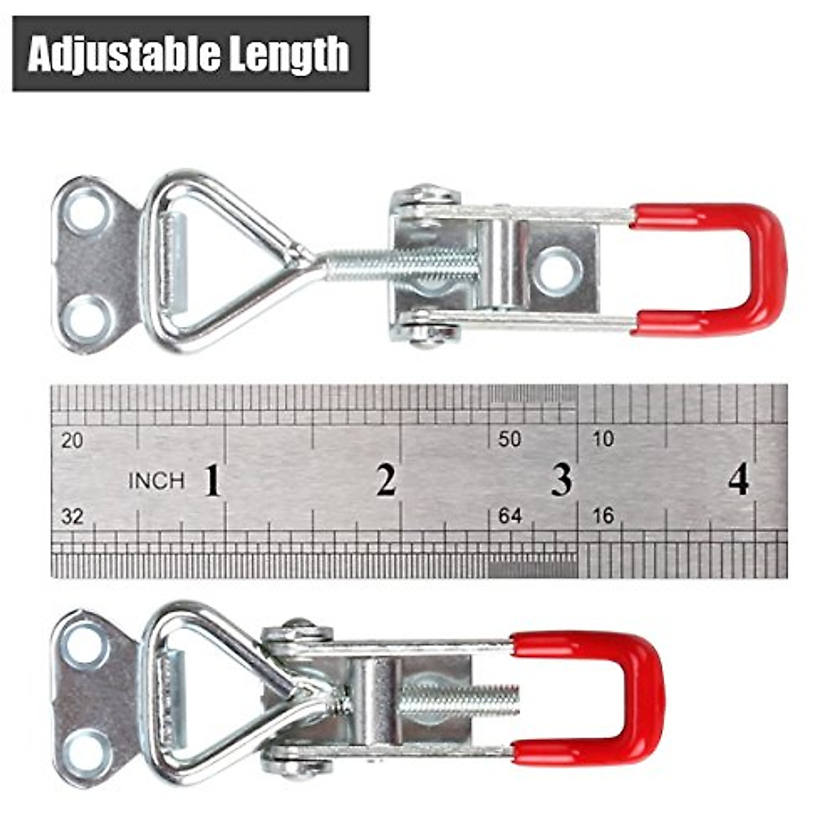 Adjustable Toggle Clamp, 6Pack 360lbs Holding Capacity Heavy Duty 4001 Style Toggle Latch Clamp Hasp for Door, Box Case Trunk, Smoker Lid, Jig. Quick Release Pull Latch, Sturdy Metal Draw Latch