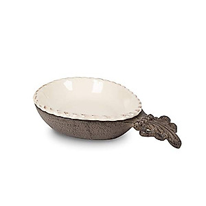 GG Stonwr Lrg spoon rst/metal bse Other Decor, 8InL x 4.75InW x 1.5InH, Cream