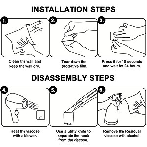 yeulluey 4pcs Towel Hooks for Bathrooms, Adhesive Hooks for Hanging Heavy Duty Waterproof Stainless Steel Black Kitchen Bathroom Wall Hooks for Coats Key Hat Wall Mount Sticky Towel Robe Hook Rack