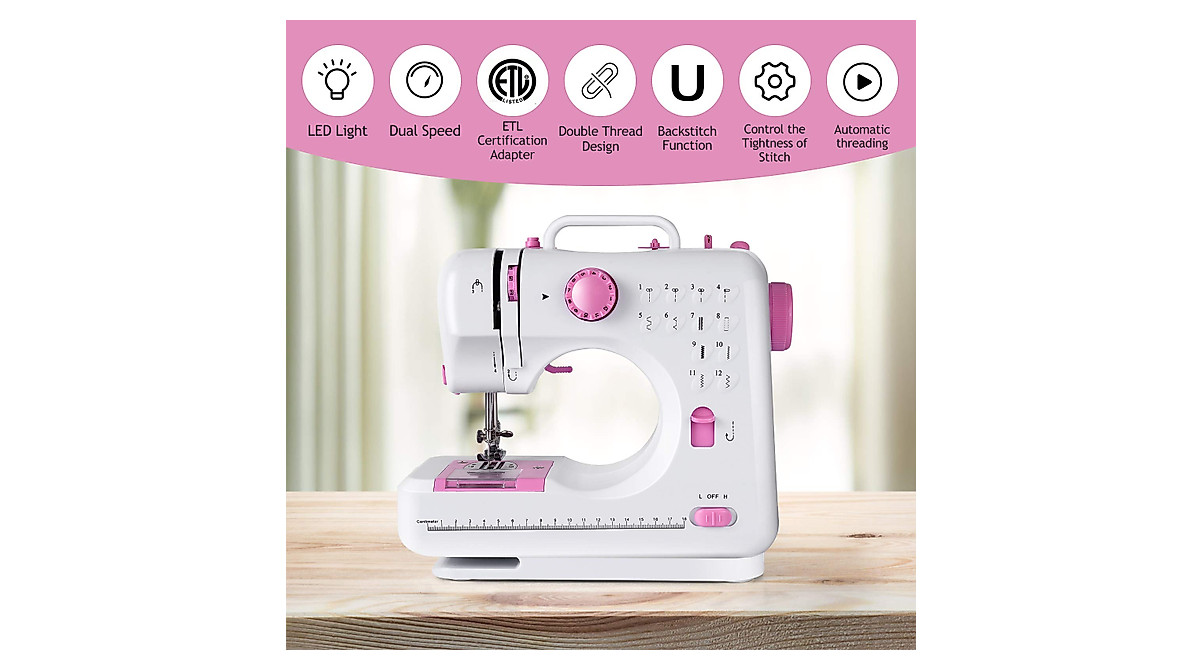 COSTWAY 12-Stitch Portable Sewing Machine - Easy & Versatile