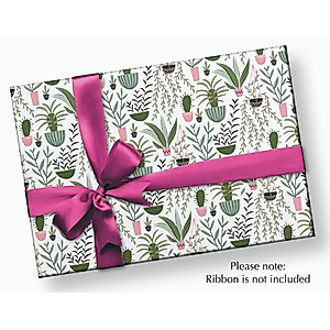 Stesha Party Plant Wrapping Paper Gift Wrap - Folded Flat 30 x 20 Inch - 3 Sheets