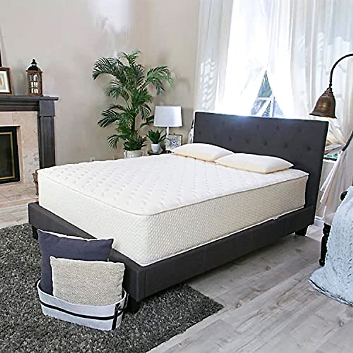 Latex for Less 2-Sided Natural Latex Mattress 9" | Natural Latex, Organic Cotton and Pure, Natural Wool | Handcrafted in The USA | GOTS Certified Organic Cotton | Natural Wool | Full