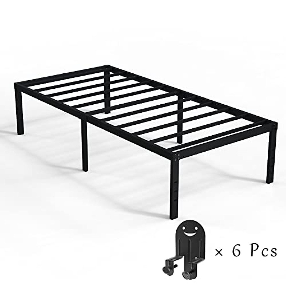 DiaOutro 18 Inch Twin XL Bed Frame Heavy Duty No Box Spring Needed Metal Platform with Non Slip Mattress Gaskets…