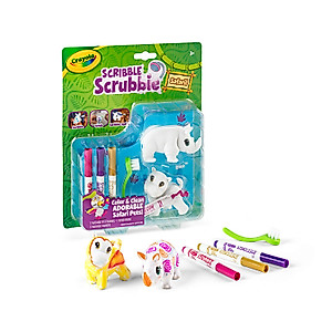 Crayola Scribble Scrubbie Safari Animals, Rhino and Hippo, 2 Count, Creative Toy, Gift for Kids, Age 3, 4, 5, 6