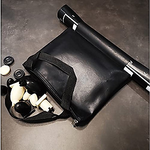 Yushifa Portable Chess Sets Personalized Chess Set Roll-up Travel Chess Set Games with Chess Piece Tote Bag Black and White Chess Pieces for Adult 20x20in Chess Board Game