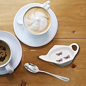 Tea Bag Holder Ceramic Teabag Holder Dish Teapot shaped Spoon Rest Set 4.5 inches