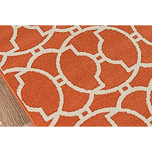 Momeni Rugs , Baja Collection Contemporary Indoor & Outdoor Area Rug, Easy to Clean, UV protected & Fade Resistant, 2'3" x 4'6", Orange