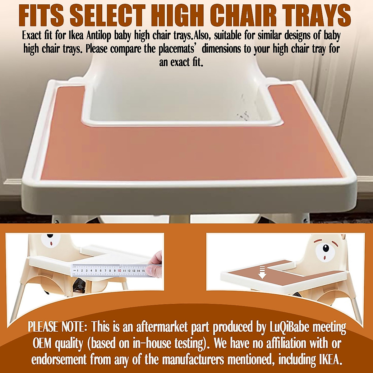 LuQiBabe (2-Pack, Red & Green) High Chair Placemat Compatible with IKEA Antilop Baby High Chair Food-Grade Silicone Placemat for IKEA Antilop Accessories High Chair Placemat for Babies, Toddlers