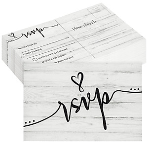 Sustainable Greetings 60 Pack RSVP Postcards for Wedding, Rehearsal Dinner, Bridal Shower, Birthday Party with Mailing Side (4x6 In)