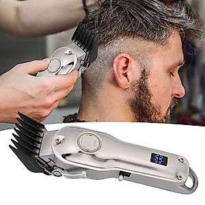 Akozon Hair Clipper Beard Trimmer for Men Professional Cordless LCD Display Intelligent Hair Cutting Kit for Facial Hair Grooming Trimmer with Guide Comb Adapter Cleaning Brush