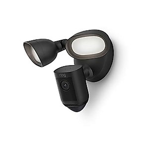 Ring Floodlight Cam Wired Pro with Bird’s Eye View and 3D Motion Detection, Black