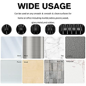 YESFLAME Cable Clips,21 Pack Black Adhesive Cord Holders, Perfect Cable Cords Management for Organizing Cable Wires-Home, Office, Car, Desk, Cubicle, Nightstand