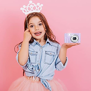 Digital Camera for Kids Boys and Girls - 36MP Children's Camera with 32GB SD Card，Full HD 1080P Rechargeable Electronic Mini Camera for Students, Teens, Kids(Purple)