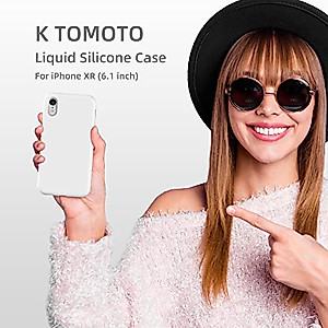 K TOMOTO Compatible with iPhone XR Case 6.1 Inch, [Silky and Soft Touch] Premium Liquid Silicone Gel Rubber Full Body Drop Protection Phone Cover with Microfiber Lining, White