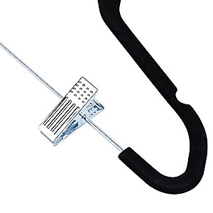 Tosnail 24 Pack Velvet Hangers Skirt Hangers Pants Clothes Hangers with Clips and Swivel Hook - Black